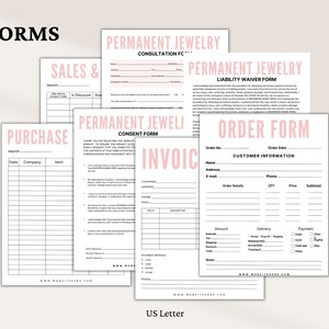 Permanent Jewelry Business Starter Kit, Permanent Jewelry Consent Forms ...