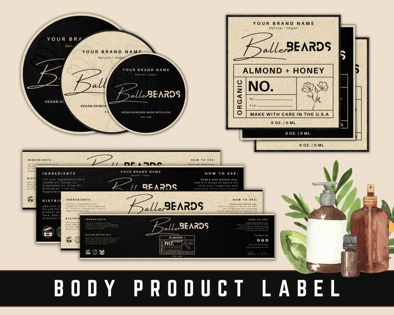 Editable Body Product Label: DIY Cosmetic Packaging (canva) - Etsy