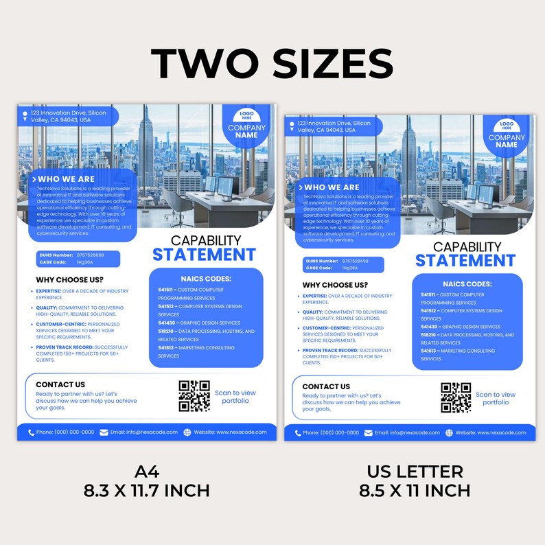 Capability Statement Template, Business Capability Statement Design ...
