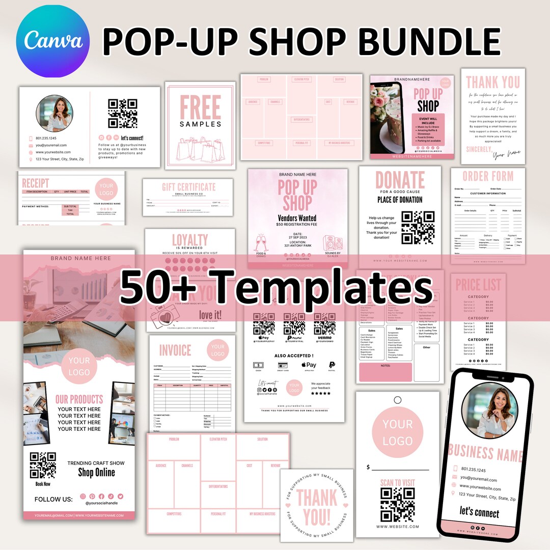 Small Business Bundle Canva Template, Craft Fair Bundle, Order Form ...