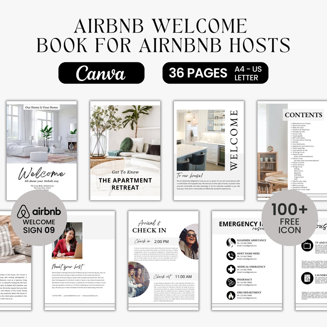 Airbnb Welcome Book Template, Vacation Rental Welcome Book, VRBO ...