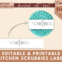 Classic Dish Scrubby Labels | Printable Crochet Packaging - Etsy