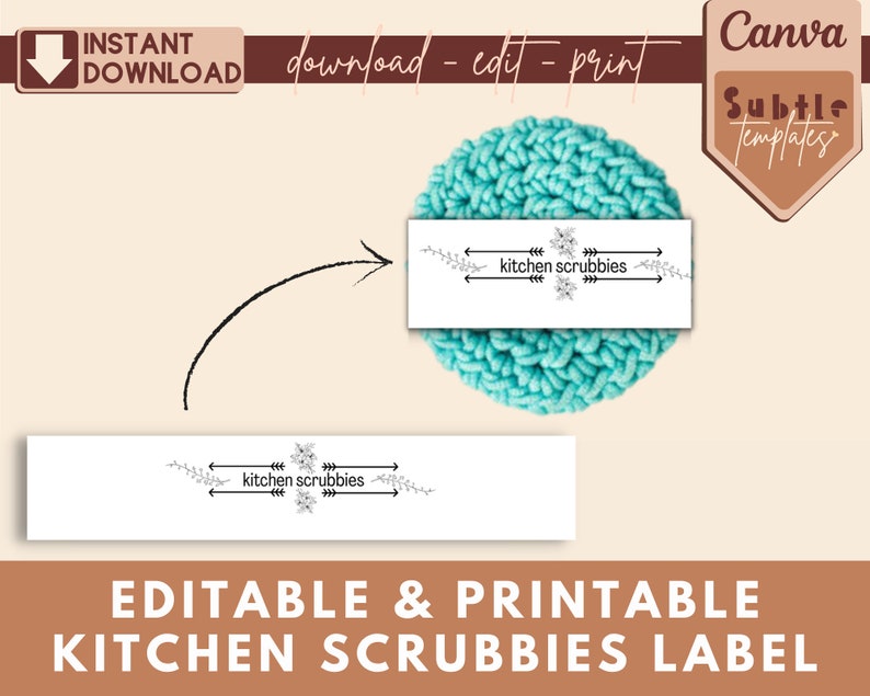 Crochet Packagingface Scrubby Labelkitchen Scrubbies - Etsy