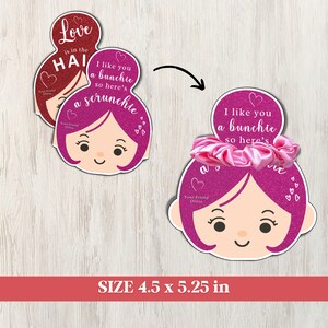 Valentine Scrunchie Tag Template, Scrunchie Valentines Tags Canva ...