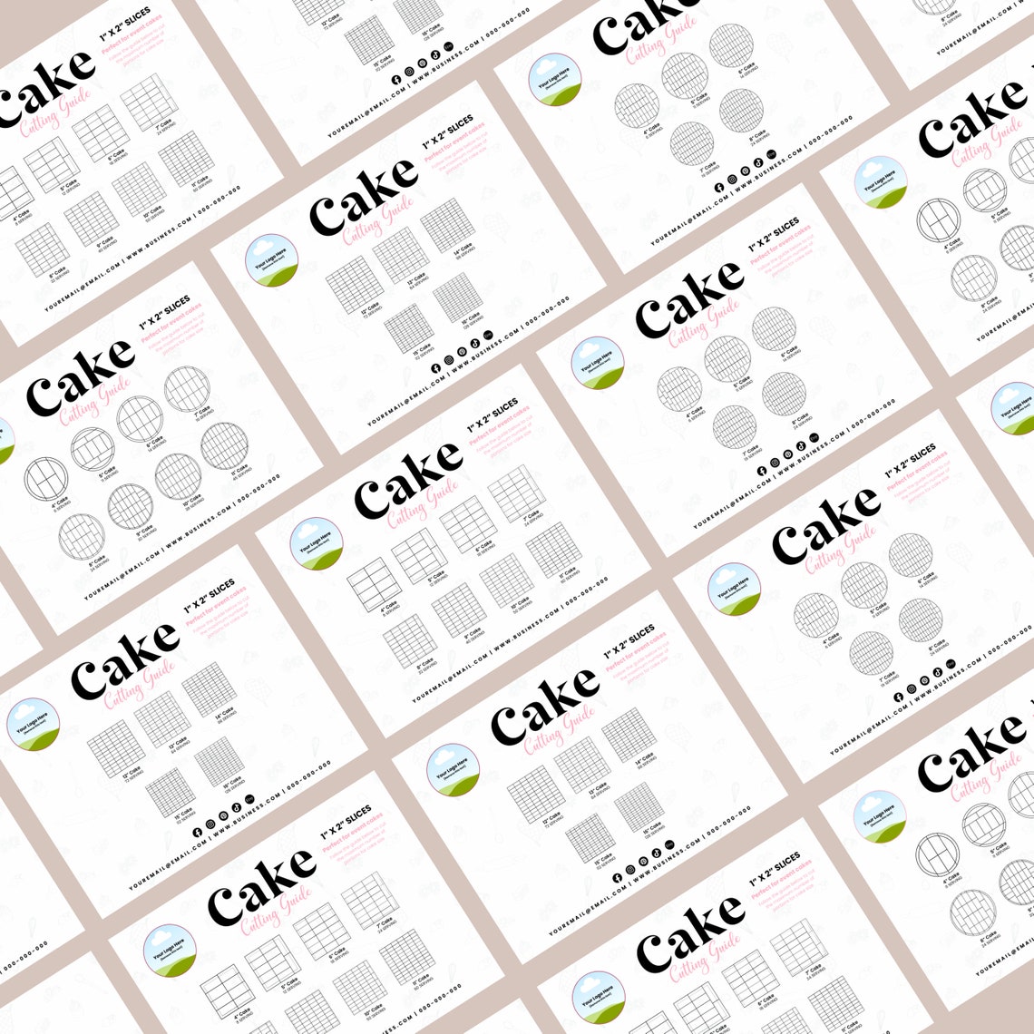 Cake Cutting Guide, Printable Cake Cutting Set Instruction Card, Cake ...