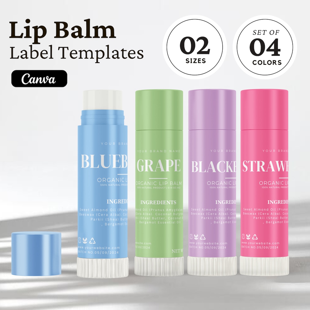 Lip Balm Template, Lip Balm Label Template, Lip Balm Labels, Lip Balm ...