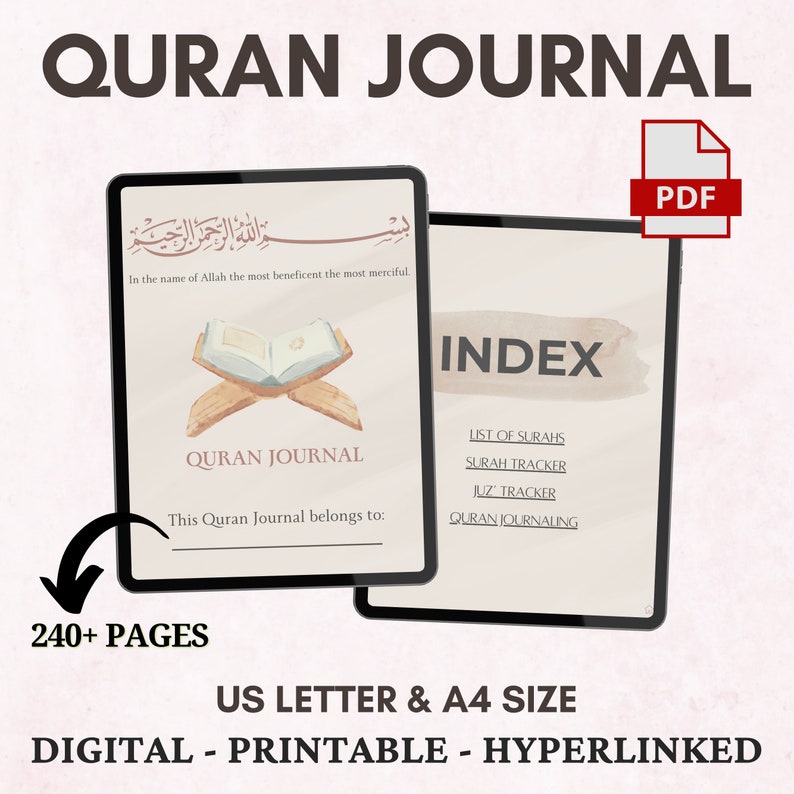 Quran Journal Digital, Quran Study, Quran Tracker, Quran Journaling ...