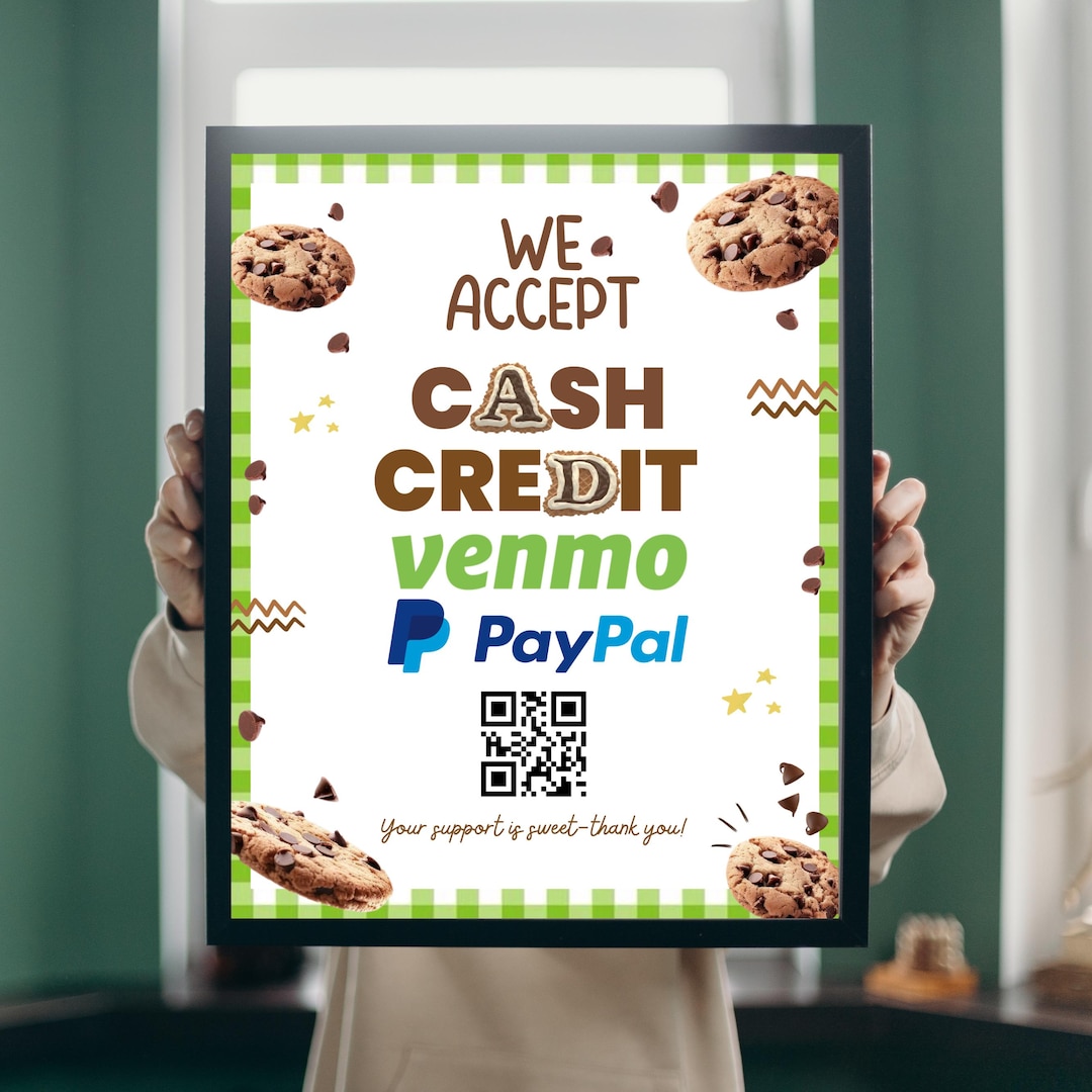 We Accept Cash, Venmo and Paypal Payments Sign, We Accept Venmo, Accept ...
