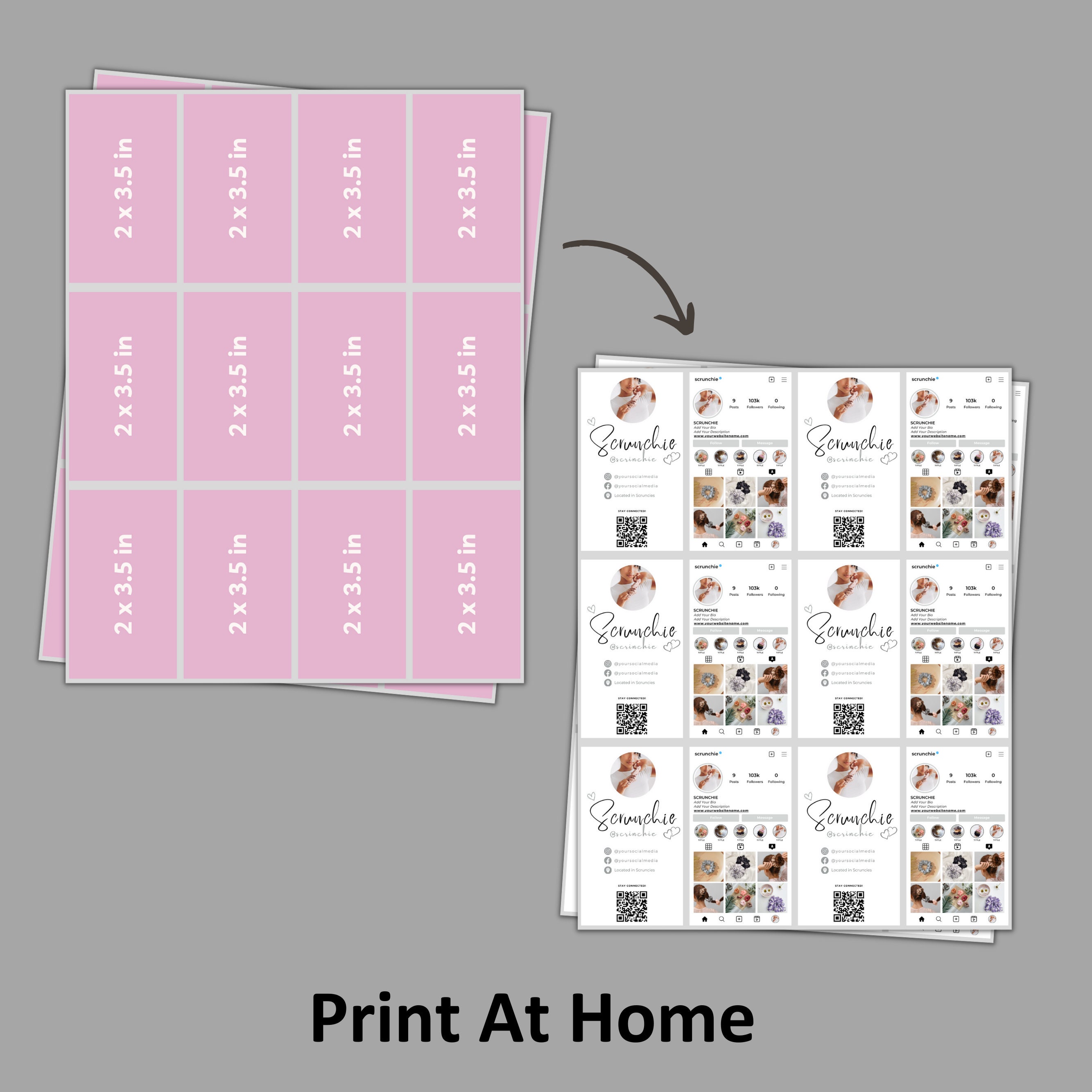 Instagram Business Card for Scrunchie Business, IG Business Card for ...