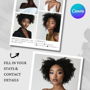 Modeling Comp Card Template, Model Portfolio Templates, Fashion Resume ...
