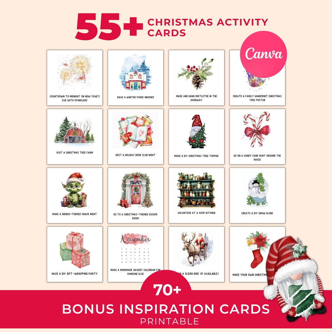 Christmas Advent Activity Cards for Kids Christmas Bucket - Etsy