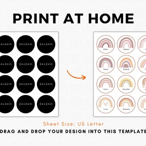 Printable Classroom Name Labels Boho Rainbow Circle Classroom Labels ...