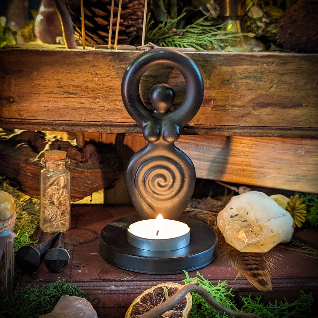 Goddess Candle Holder, Goddess Statue in Black - Etsy UK