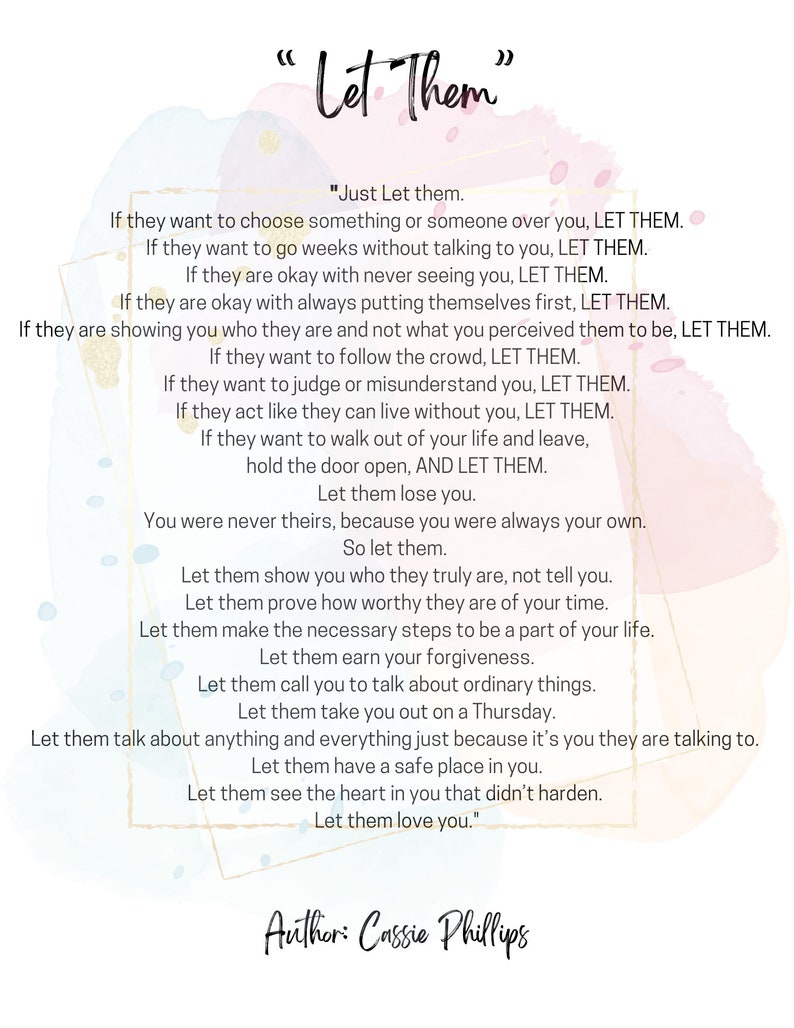 Let Them Poem 8.5x11 DIGITAL Print - Etsy
