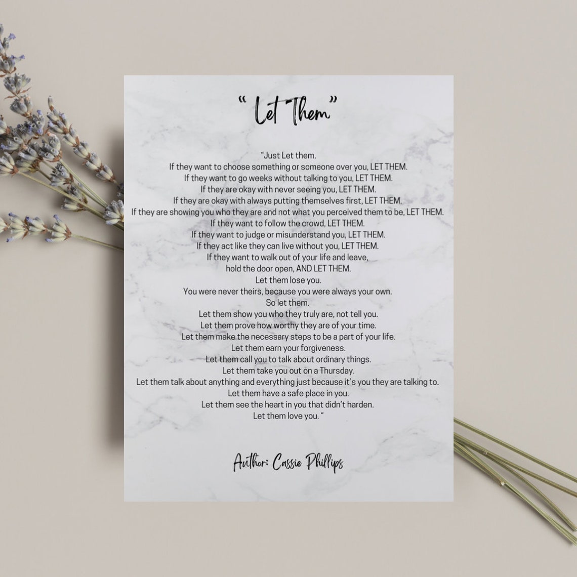 Let Them Poem 8.5x11 DIGITAL Print - Etsy