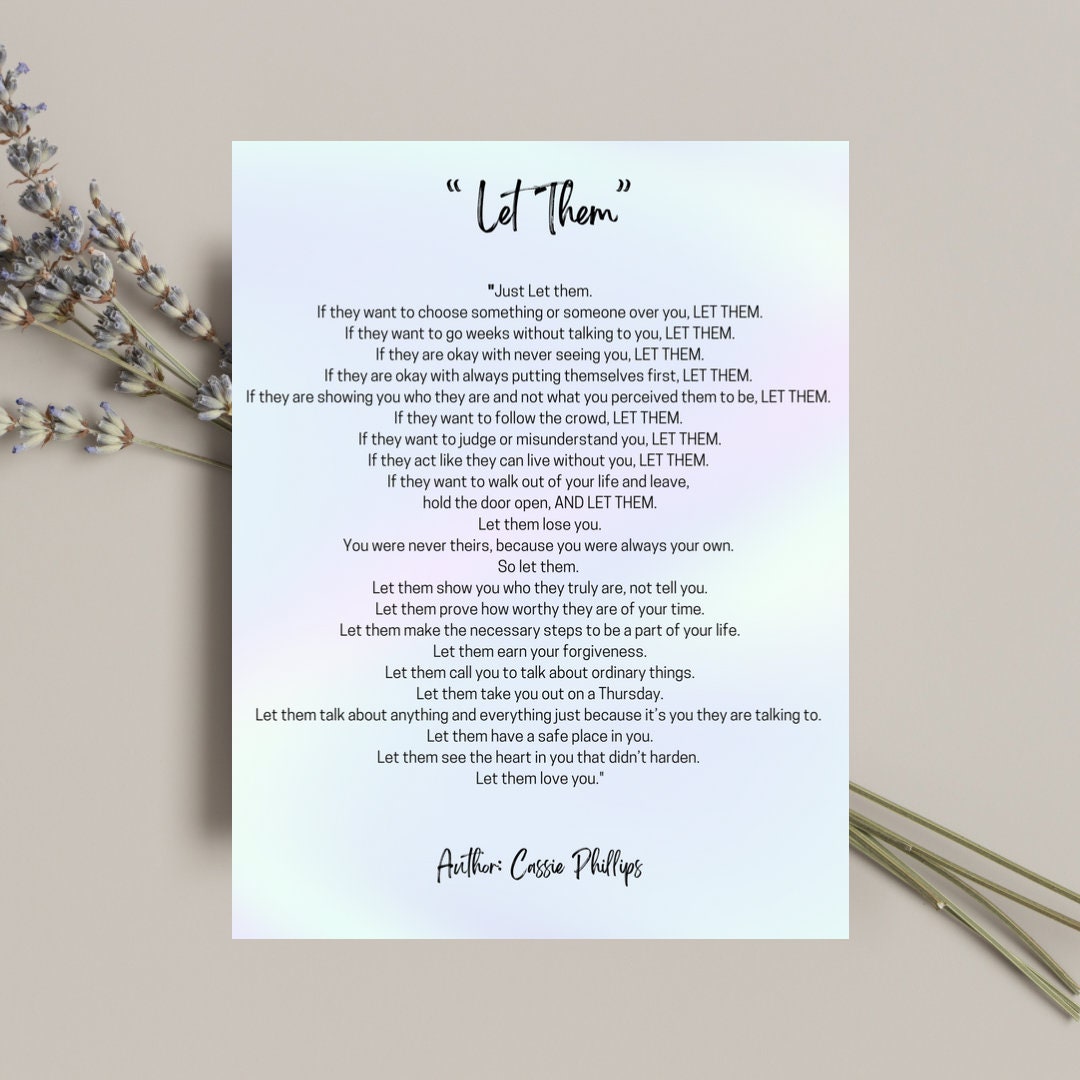 Let Them Poem 8.5x11 DIGITAL Print - Etsy