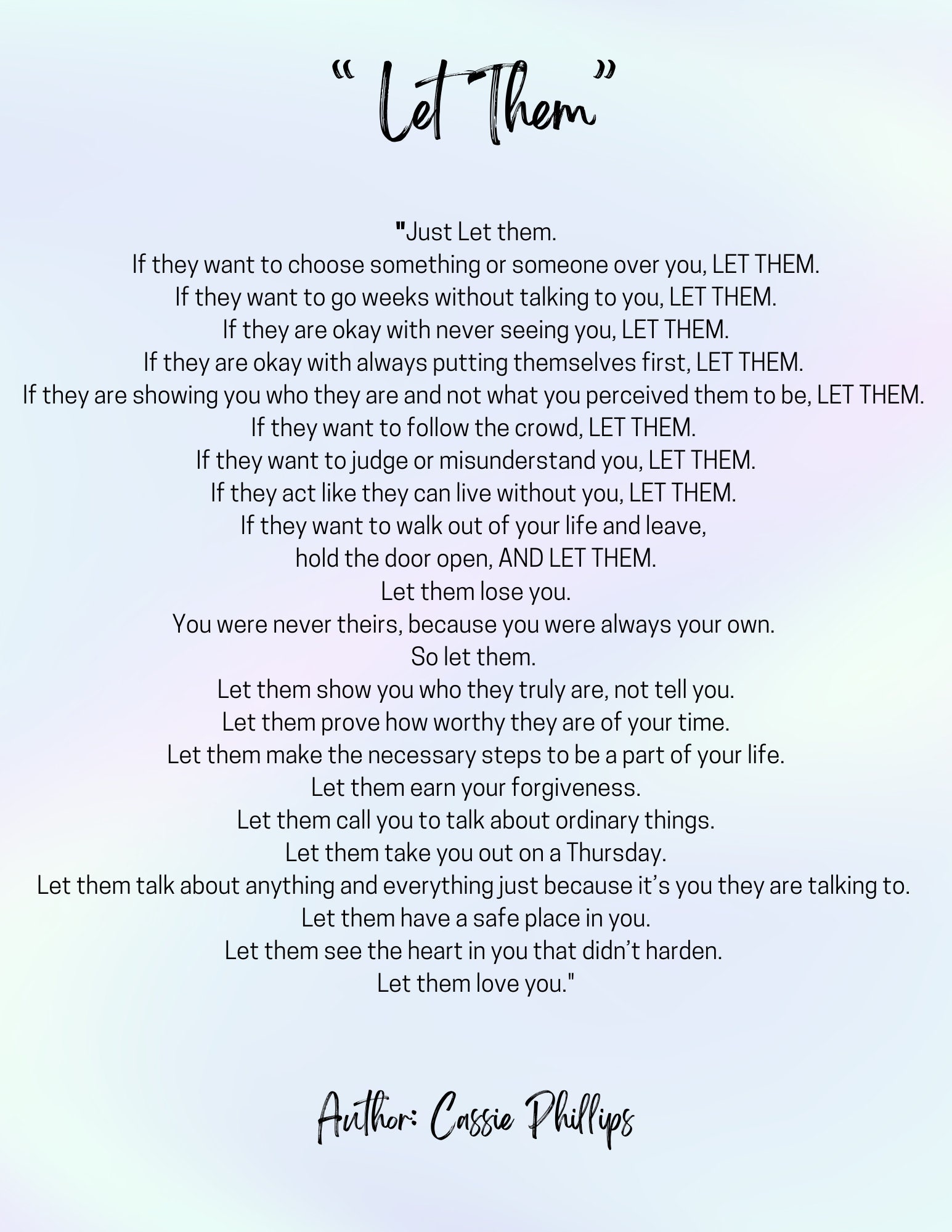 Let Them Poem 8.5x11 DIGITAL Print - Etsy