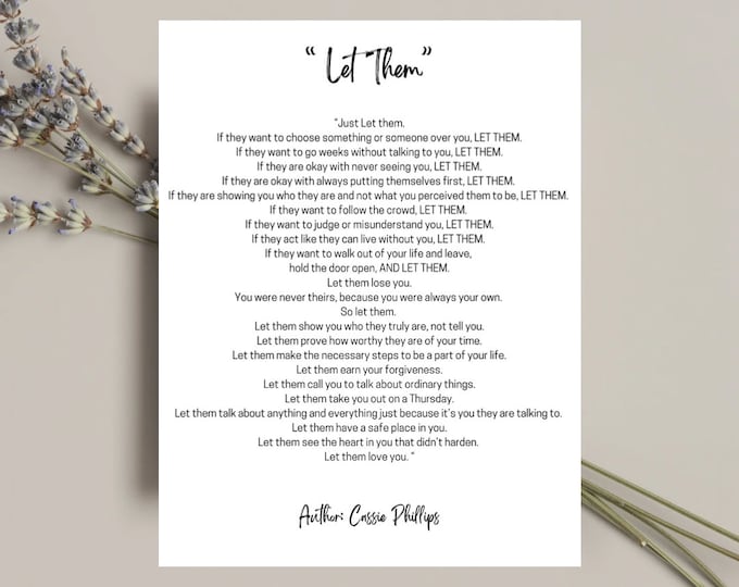 Let Them Poem 8.5x11 DIGITAL Print - Etsy