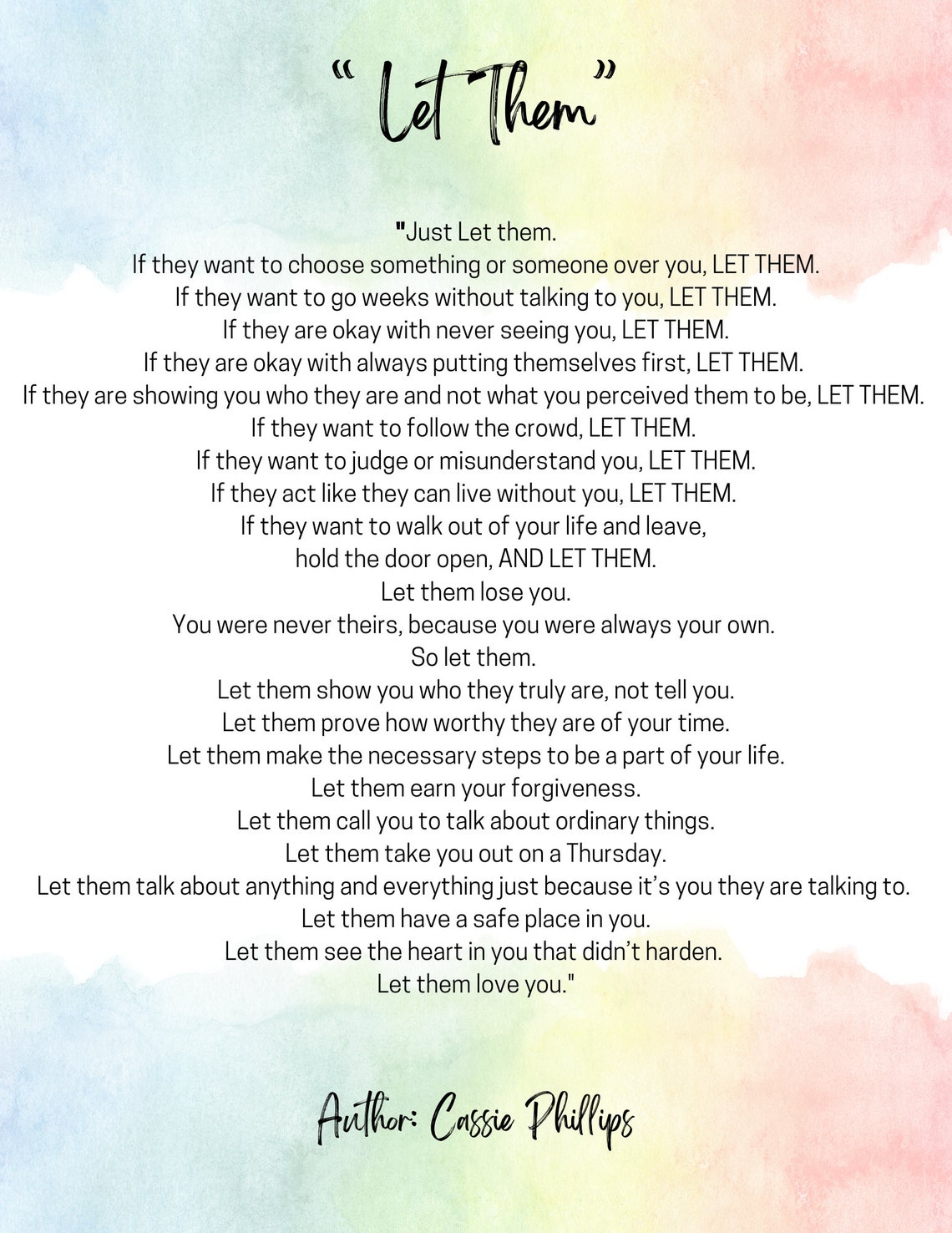 Let Them Poem 8 5x11 DIGITAL Print Etsy