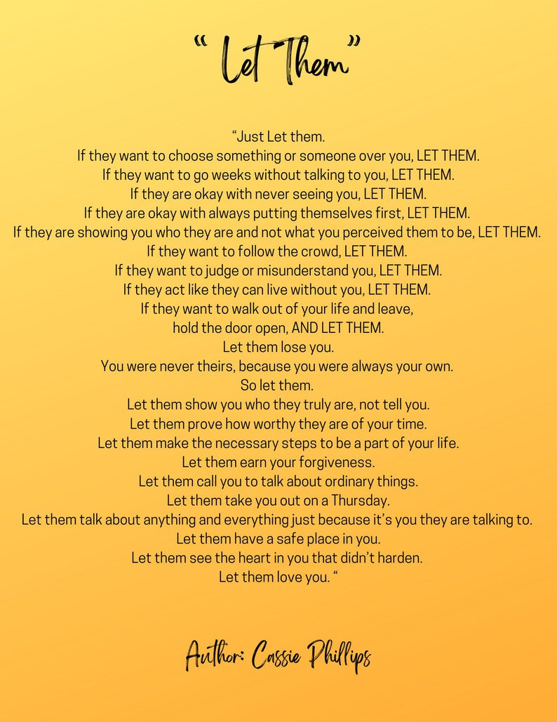 Let Them Poem 8.5x11 DIGITAL Print - Etsy