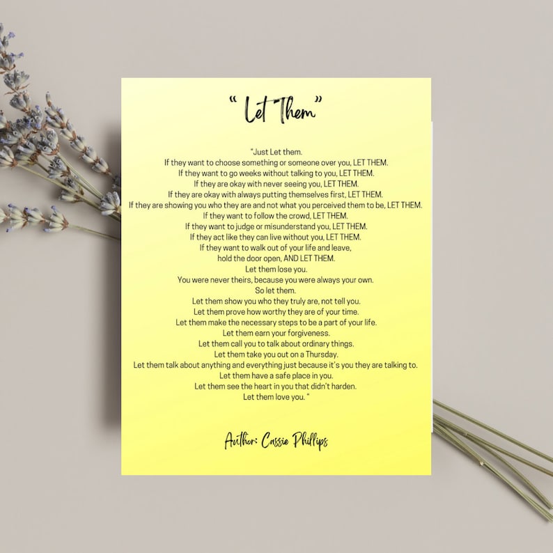 Let Them Poem 8.5x11 DIGITAL Print - Etsy