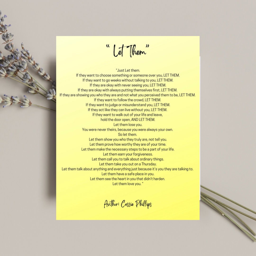 Let Them Poem 8.5x11 DIGITAL Print - Etsy