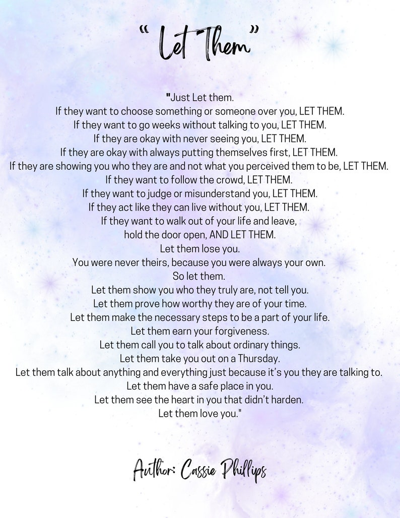 Let Them Poem 8.5x11 DIGITAL Print - Etsy