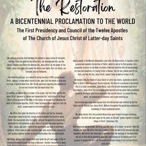 The Restoration Proclamation 8.5x11 *DIGITAL* - Etsy