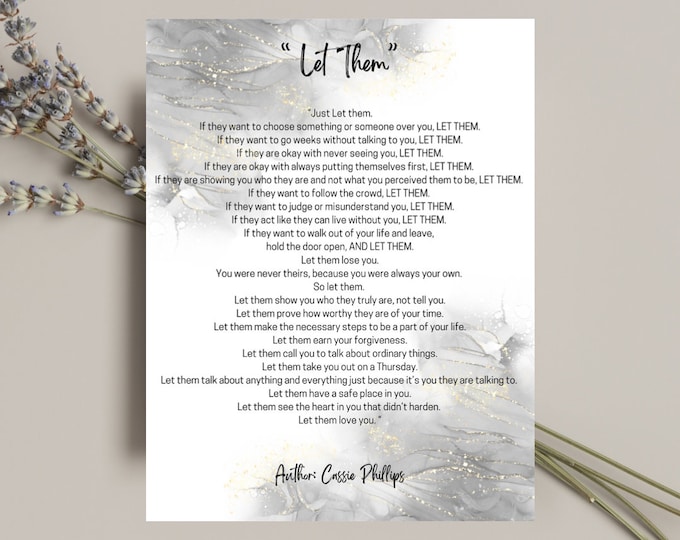 Let Them Poem 8.5x11 DIGITAL Print - Etsy Canada