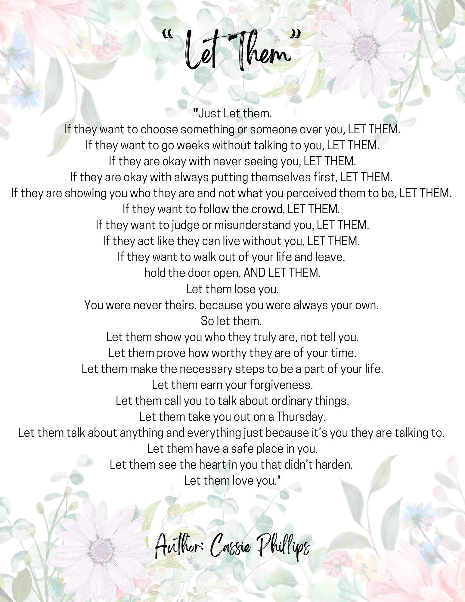 Let Them Poem 8.5x11 DIGITAL Print - Etsy
