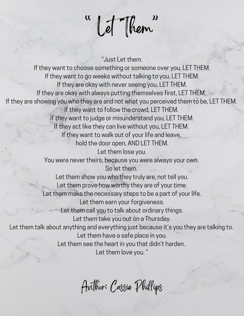 Let Them Poem 8.5x11 DIGITAL Print - Etsy