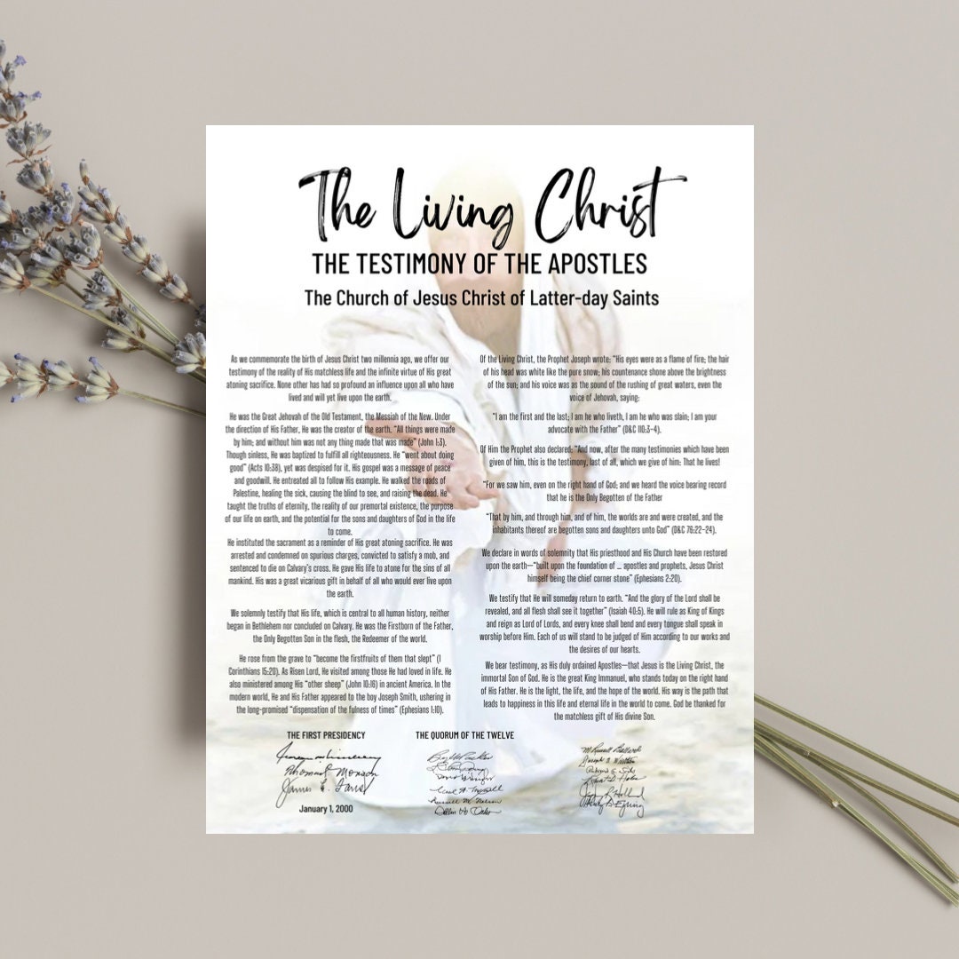 The Living Christ Testimony Proclamation 8.5x11 *DIGITAL* - Etsy
