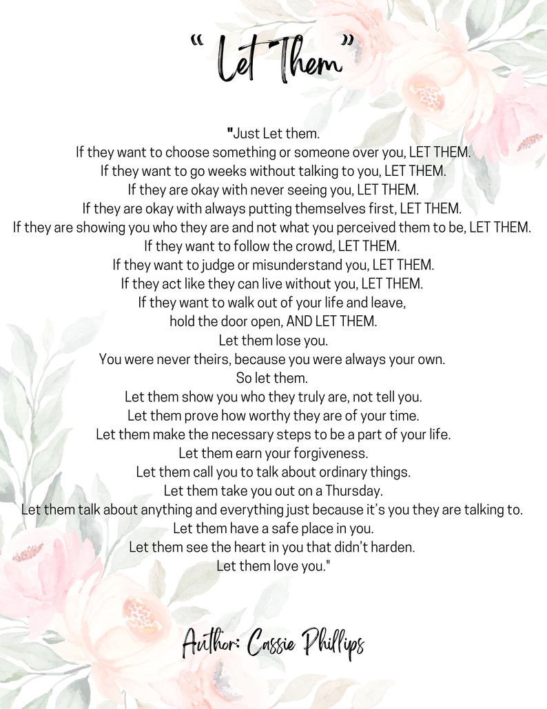 Let Them Poem 8.5x11 DIGITAL Print - Etsy