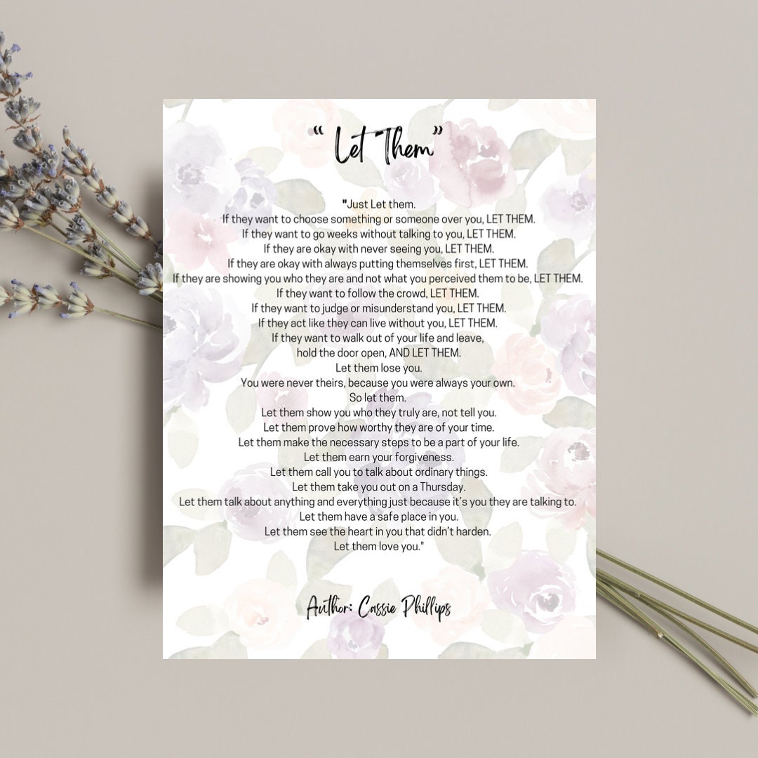 Let Them Poem 8.5x11 DIGITAL Print - Etsy