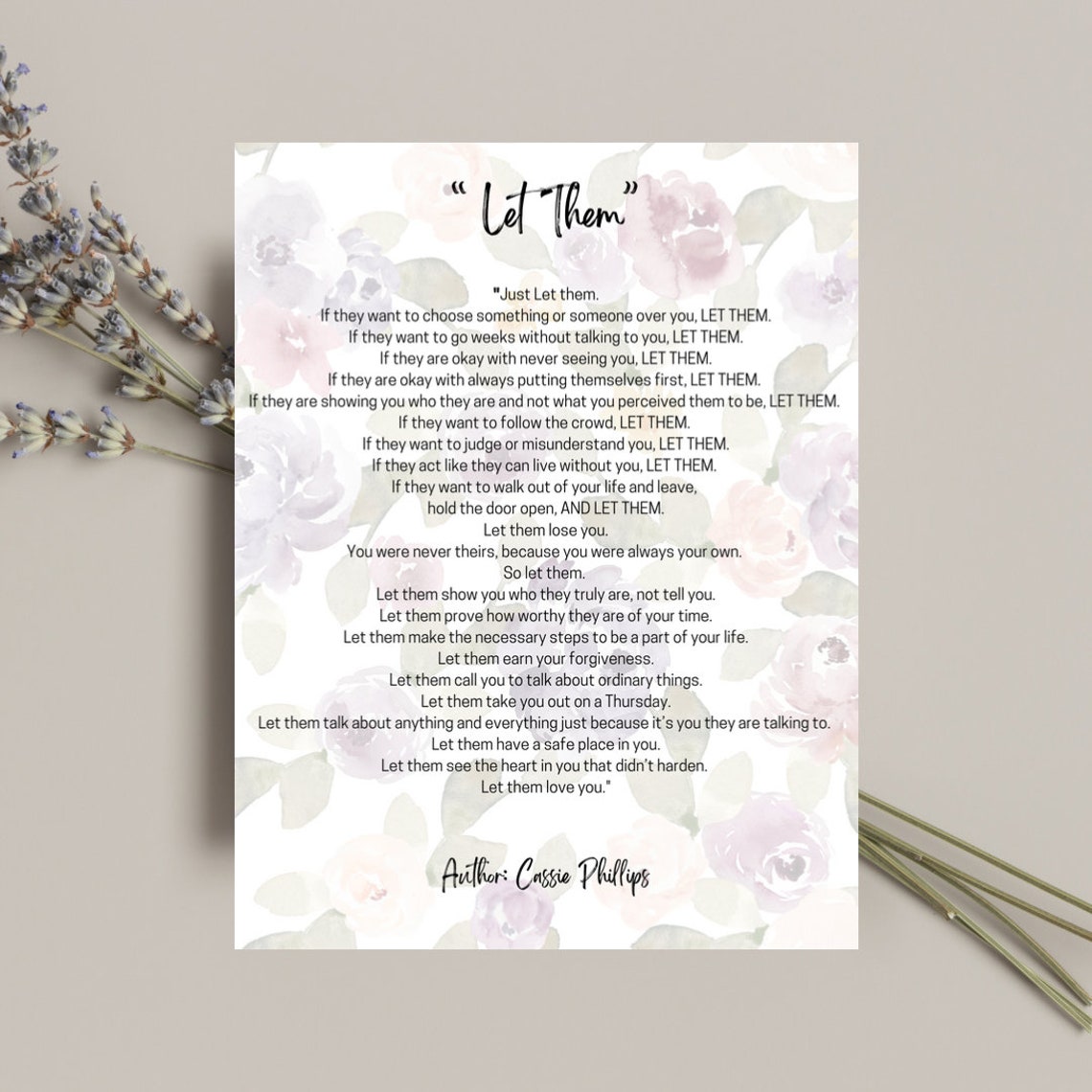 Let Them Poem 8.5x11 DIGITAL Print - Etsy