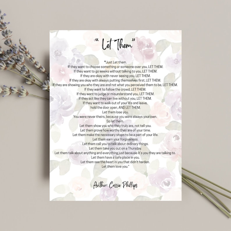 Let Them Poem 8.5x11 DIGITAL Print - Etsy