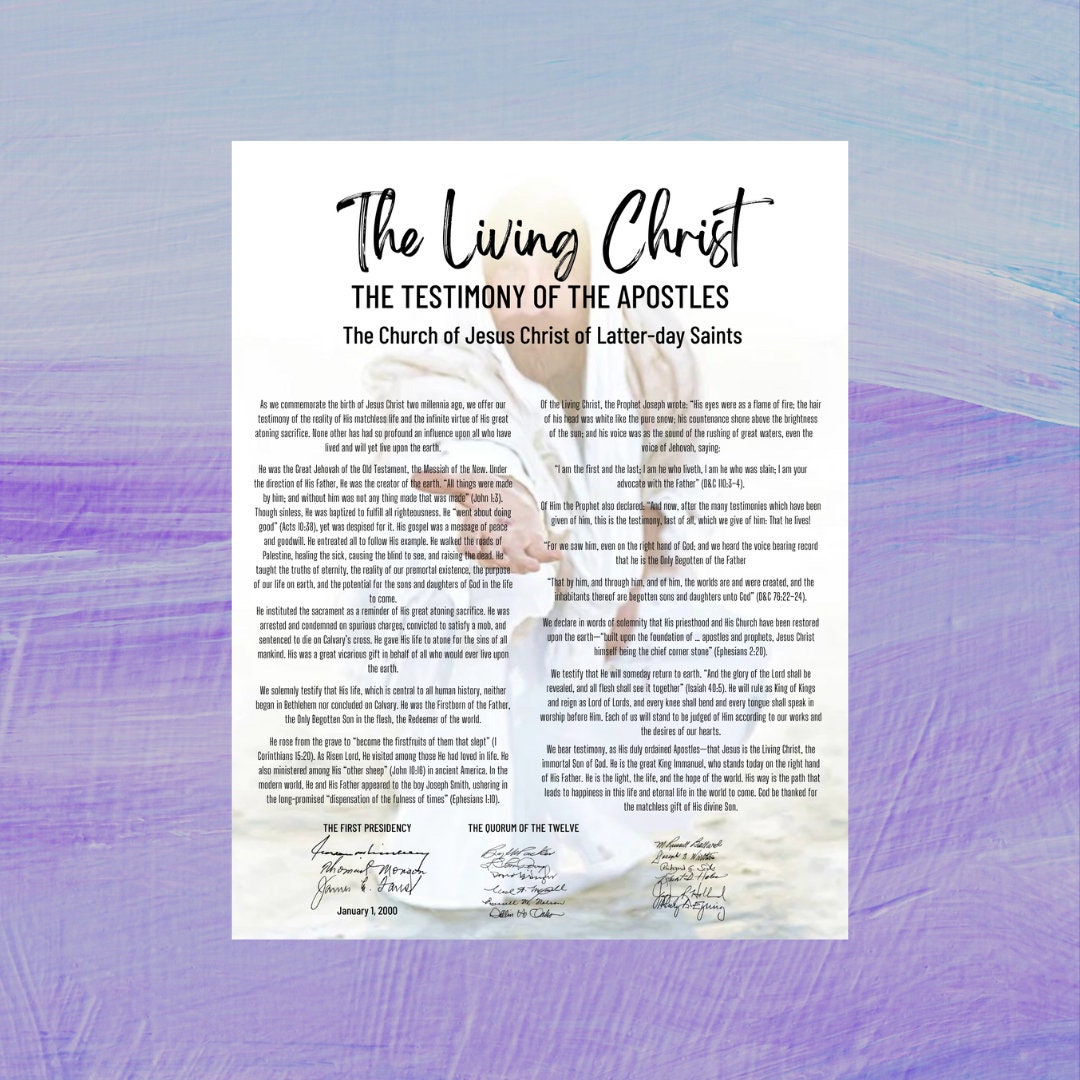 The Living Christ Testimony Proclamation 8.5x11 *DIGITAL* - Etsy