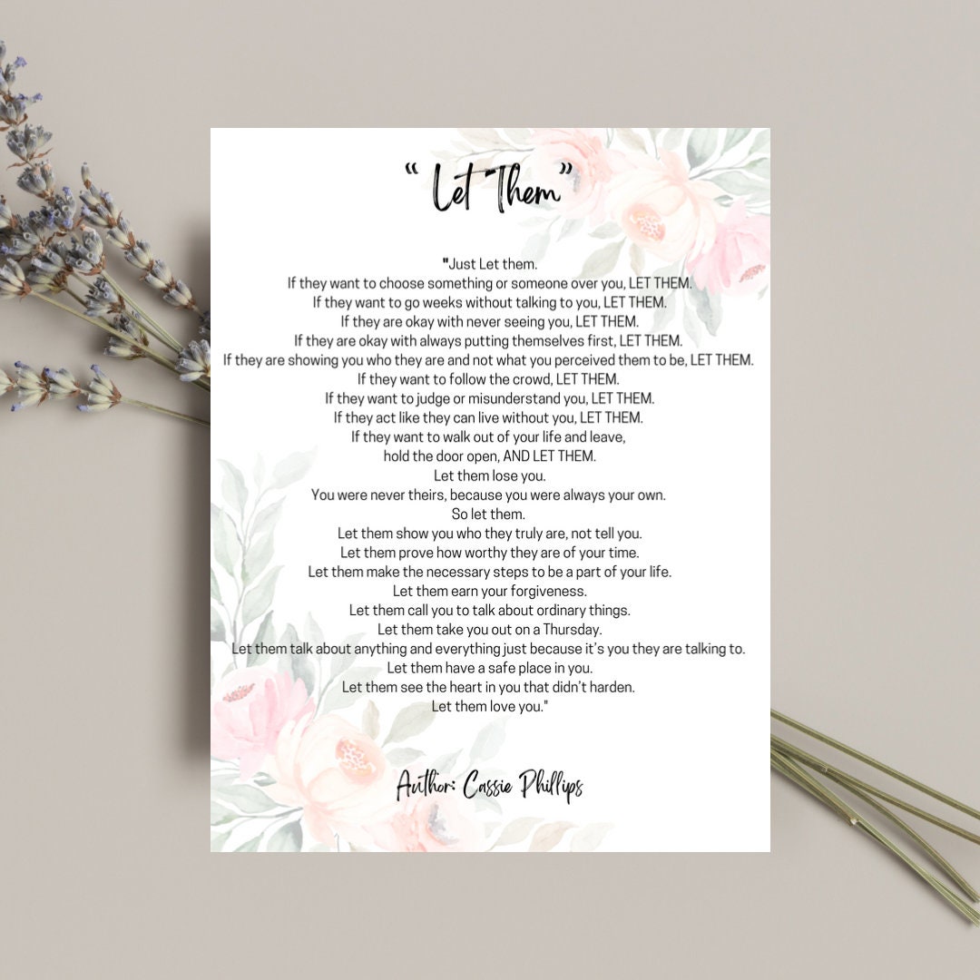 Let Them Poem 8.5x11 DIGITAL Print - Etsy