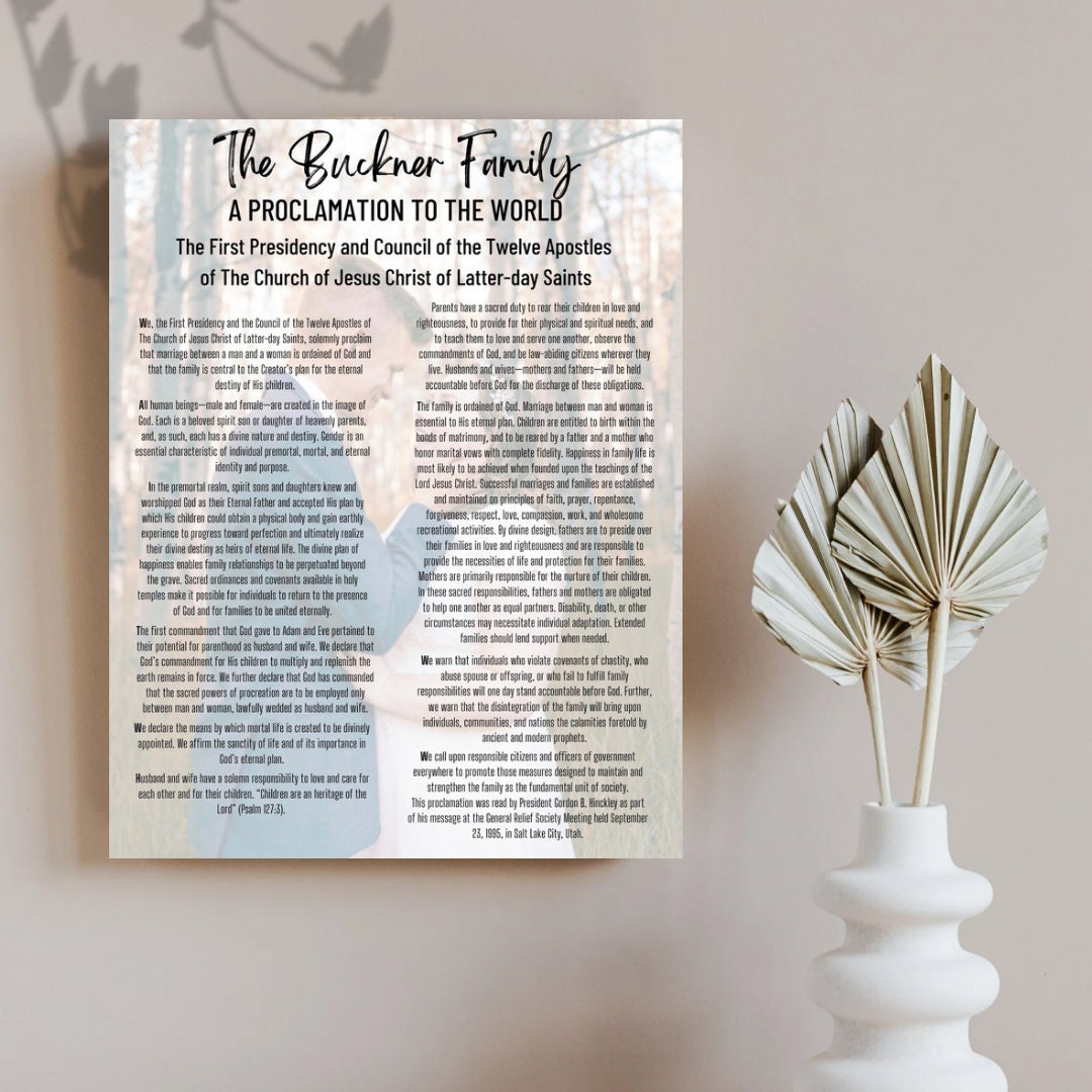 Personalized LDS the Family Proclamation DIGITAL 3 Sizes - Etsy