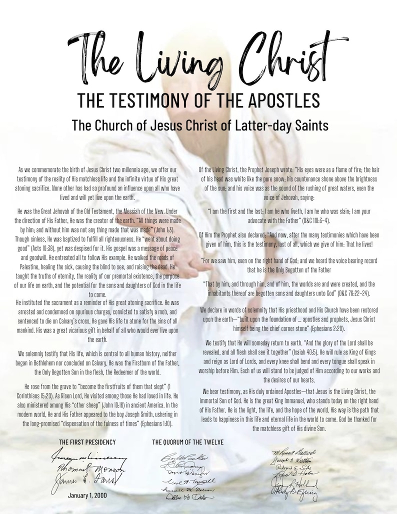 The Living Christ Testimony Proclamation 8.5x11 *DIGITAL* - Etsy