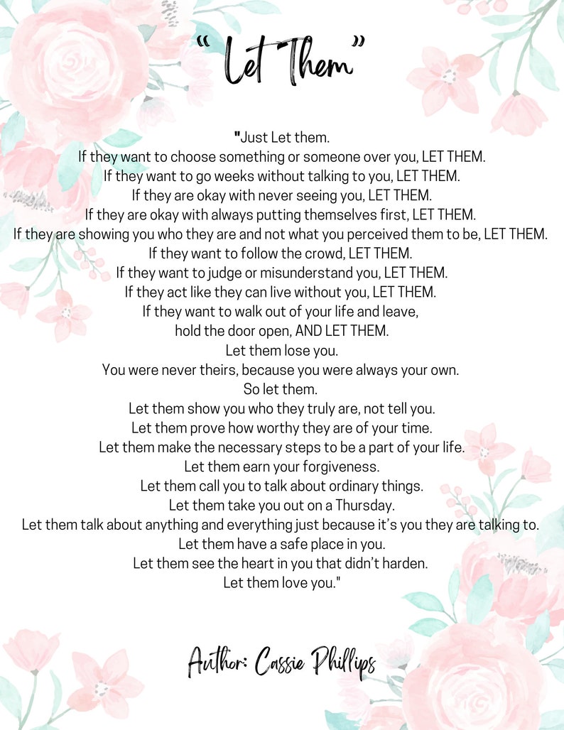Let Them Poem 8.5x11 DIGITAL Print - Etsy