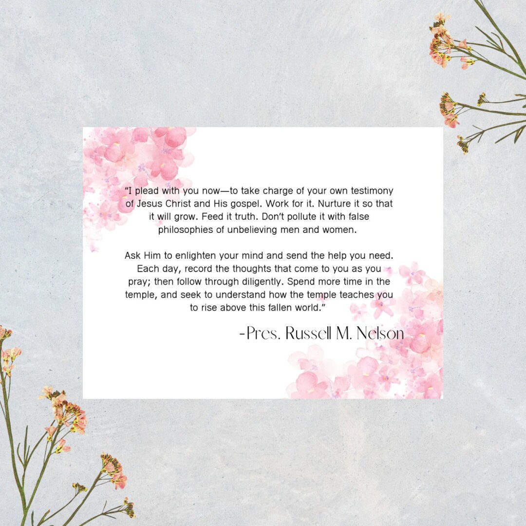 Pink President Nelson Testimony Quote *DIGITAL* - Etsy