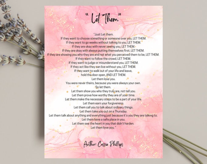 Let Them Poem 8.5x11 DIGITAL Print - Etsy Canada