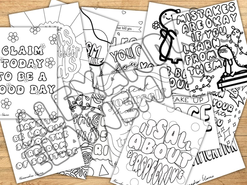 Printable Mental Health Quote Coloring Pages - Etsy