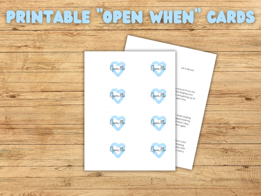 Printable "open When You Feel Depressed" Cards - Etsy