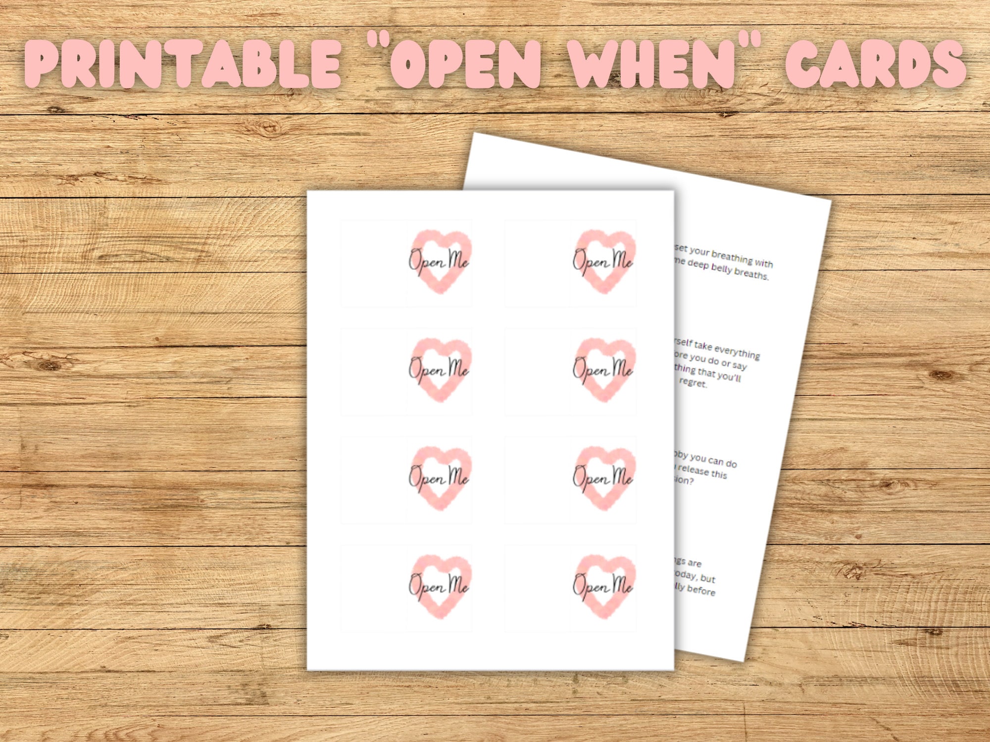 Printable "open When You Feel Angry" Cards - Etsy