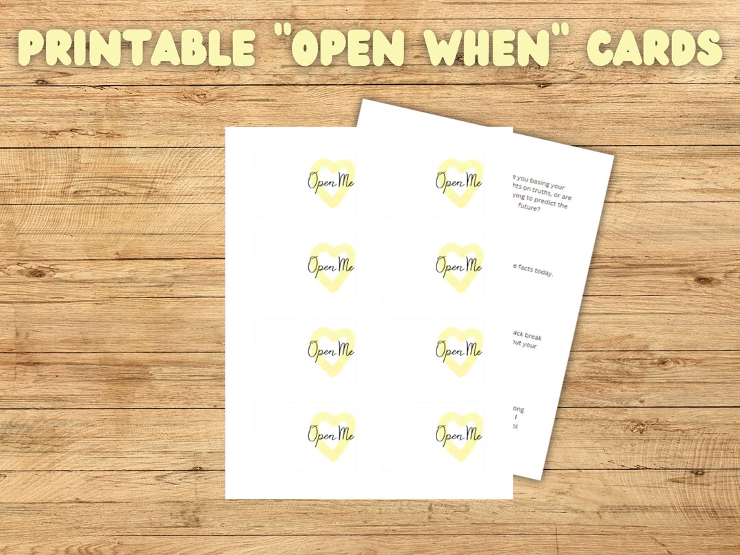 Printable "open When You Feel Stressed" Cards - Etsy