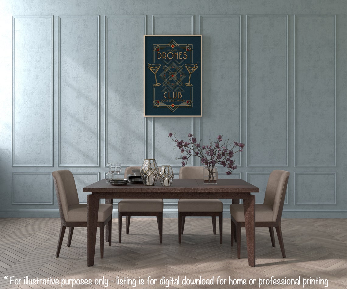The Drones Club Poster DIGITAL DOWNLOAD Wodehouse Poster - Etsy