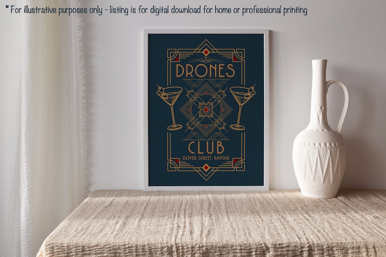 The Drones Club Poster DIGITAL DOWNLOAD Wodehouse Poster - Etsy