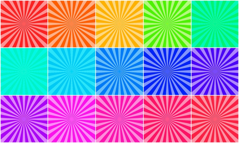 15 Starburst Digital Paper Backgrounds | Printable Sunburst Scrapbook ...